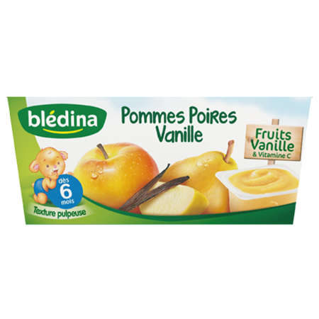 Coupelle de fruits - Pomme, poire et vanille Blédina : Comparateur ...