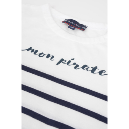 Marinière "mon pirate" Baby - coton léger - Milk/Marine Deep ARMOR-LUX ...